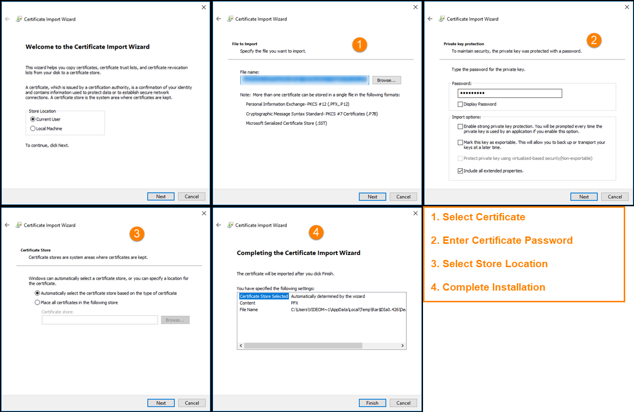 SmartView Certificate Installation (Windows)
